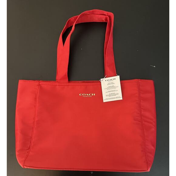 Coach | Bags | Coach Red Tote Bag Fragrance Promo Perfume Bag Purse New ...